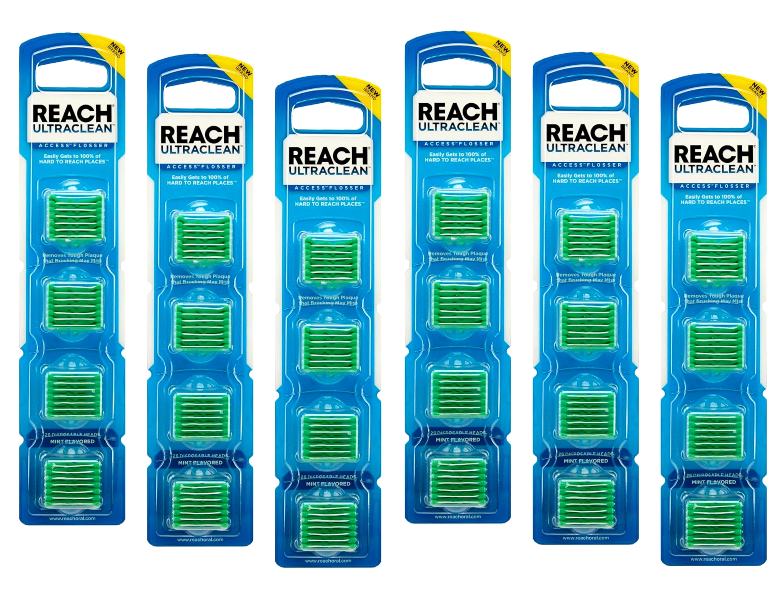 REACH Ultra Clean Access Flosser Mint Refill Heads, 28 Count (Pack Of 6 ...