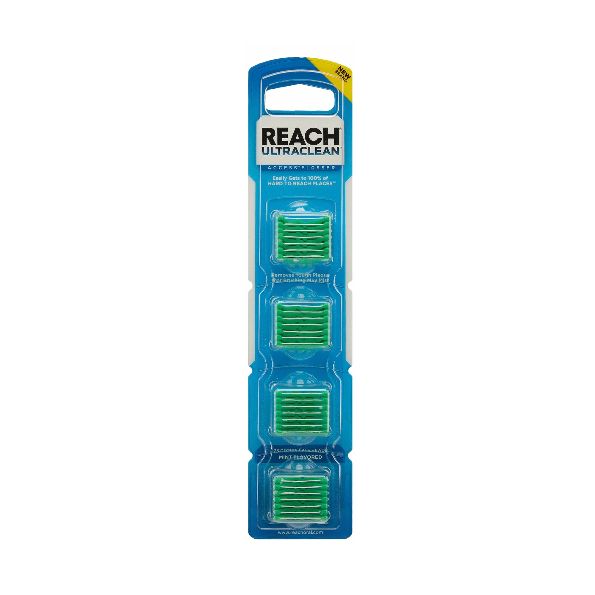 REACH UltraClean Access Mint Flosser Head Refill, 28CT Snap-On Teeth ...
