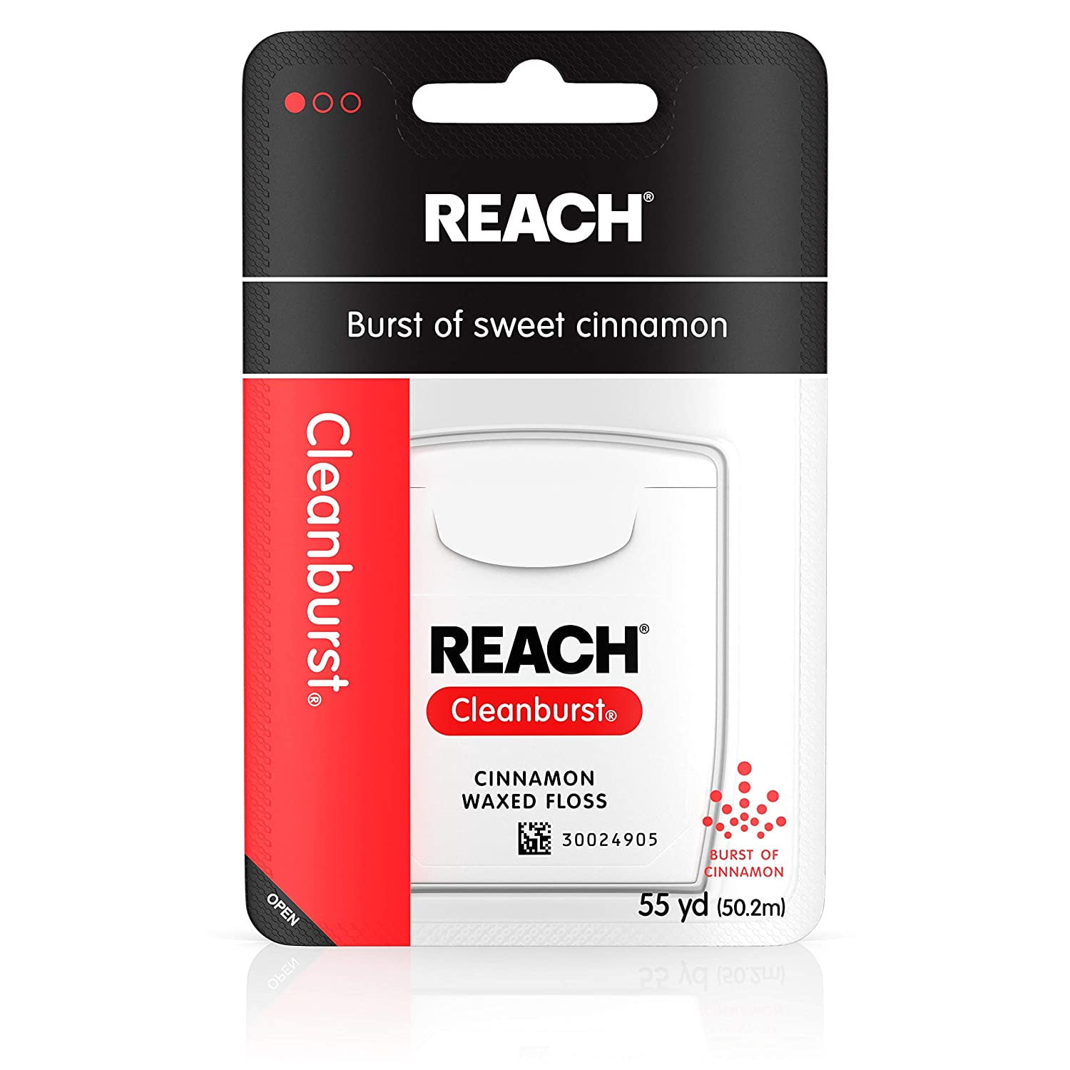 REACH Waxed Dental Floss, Cinnamon, Plaque Remover, Shred Resistant ...