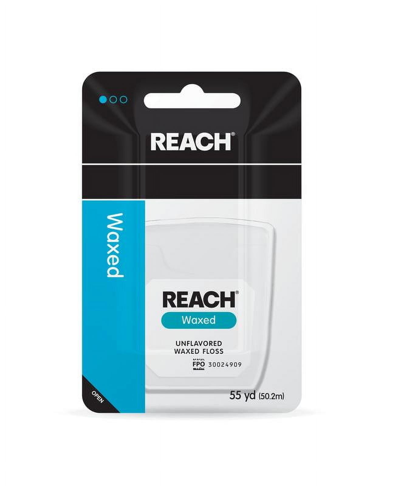 REACH Waxed Dental Floss Unflavored, 55YD, Teeth Flossing Tool ...