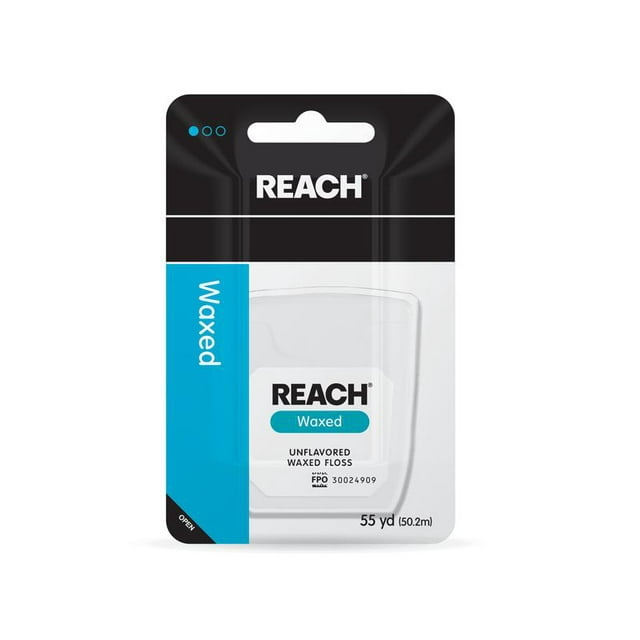 REACH Waxed Dental Floss Unflavored, 55YD, Teeth Flossing Tool ...