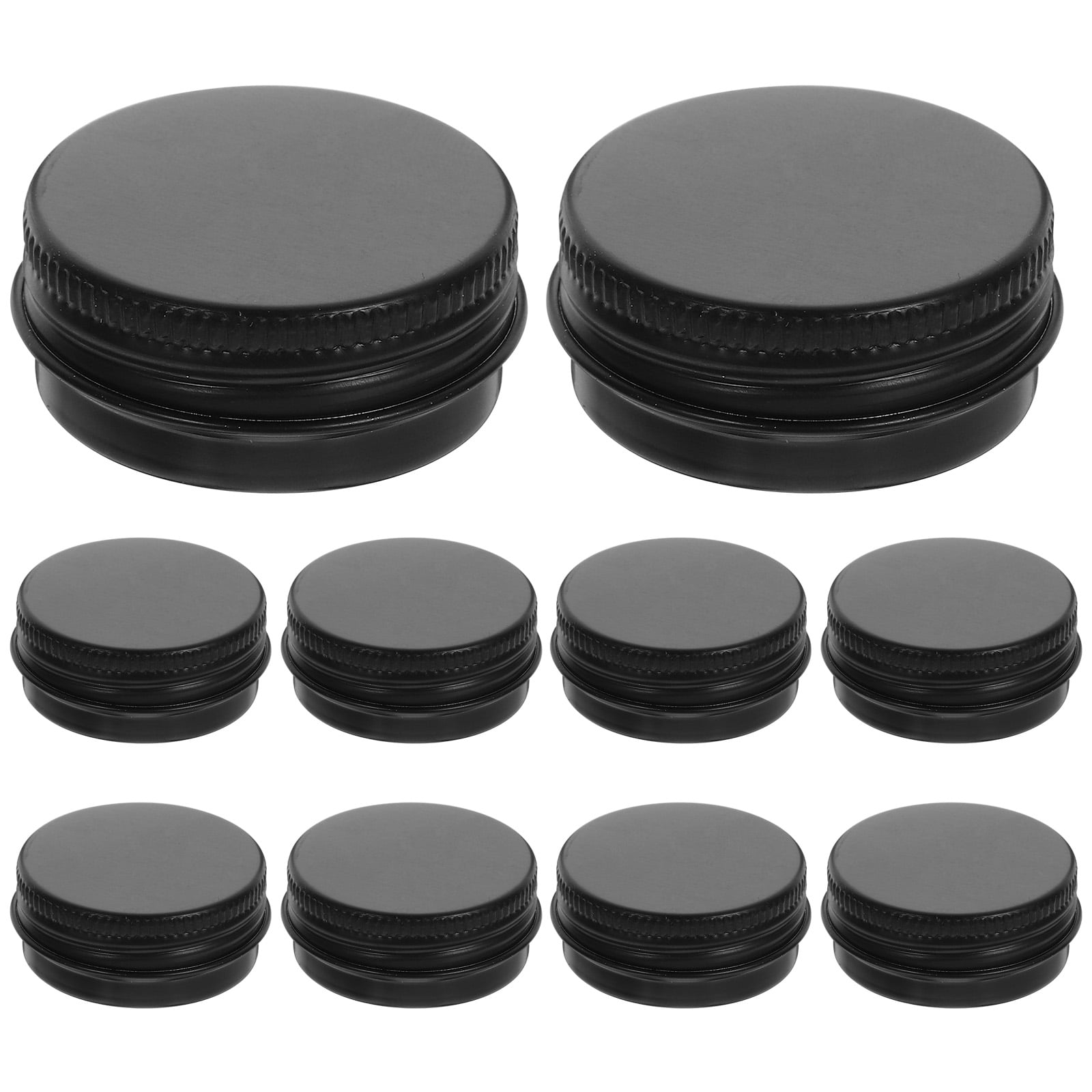 REACHISE 10 Black Aluminum Mini Candle Sample Containers Travel Tin ...