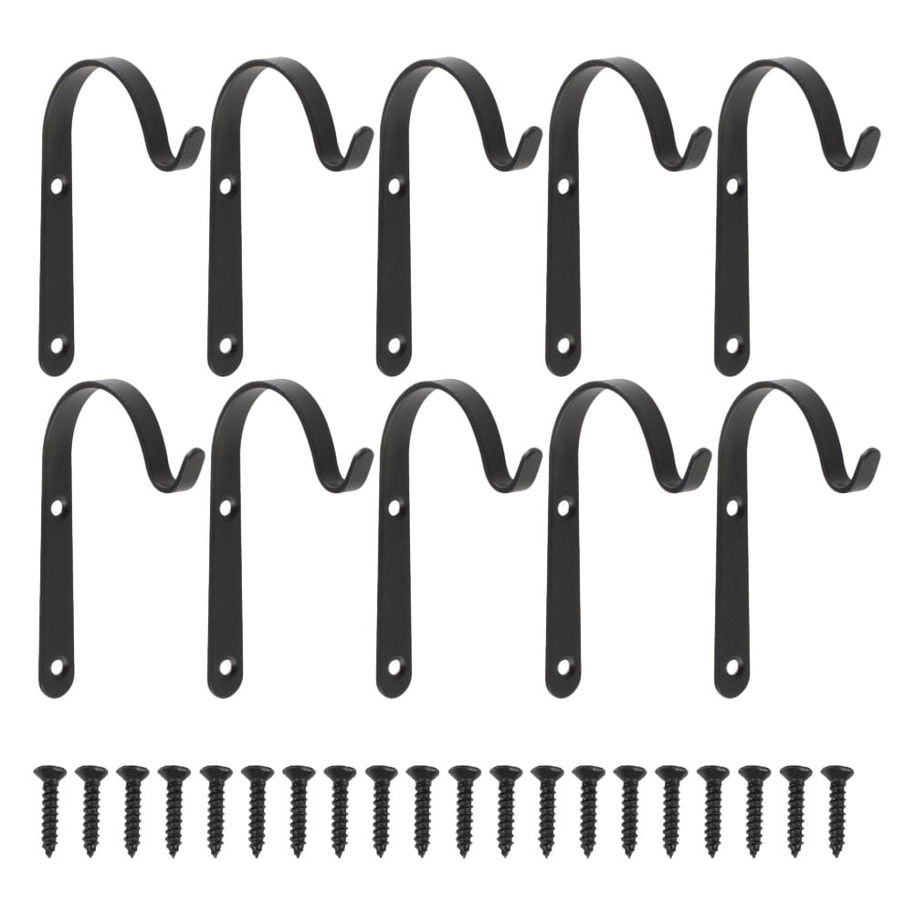 REACHISE 10 Hanging Brackets for Gardening Planter Hooks with Screws ...