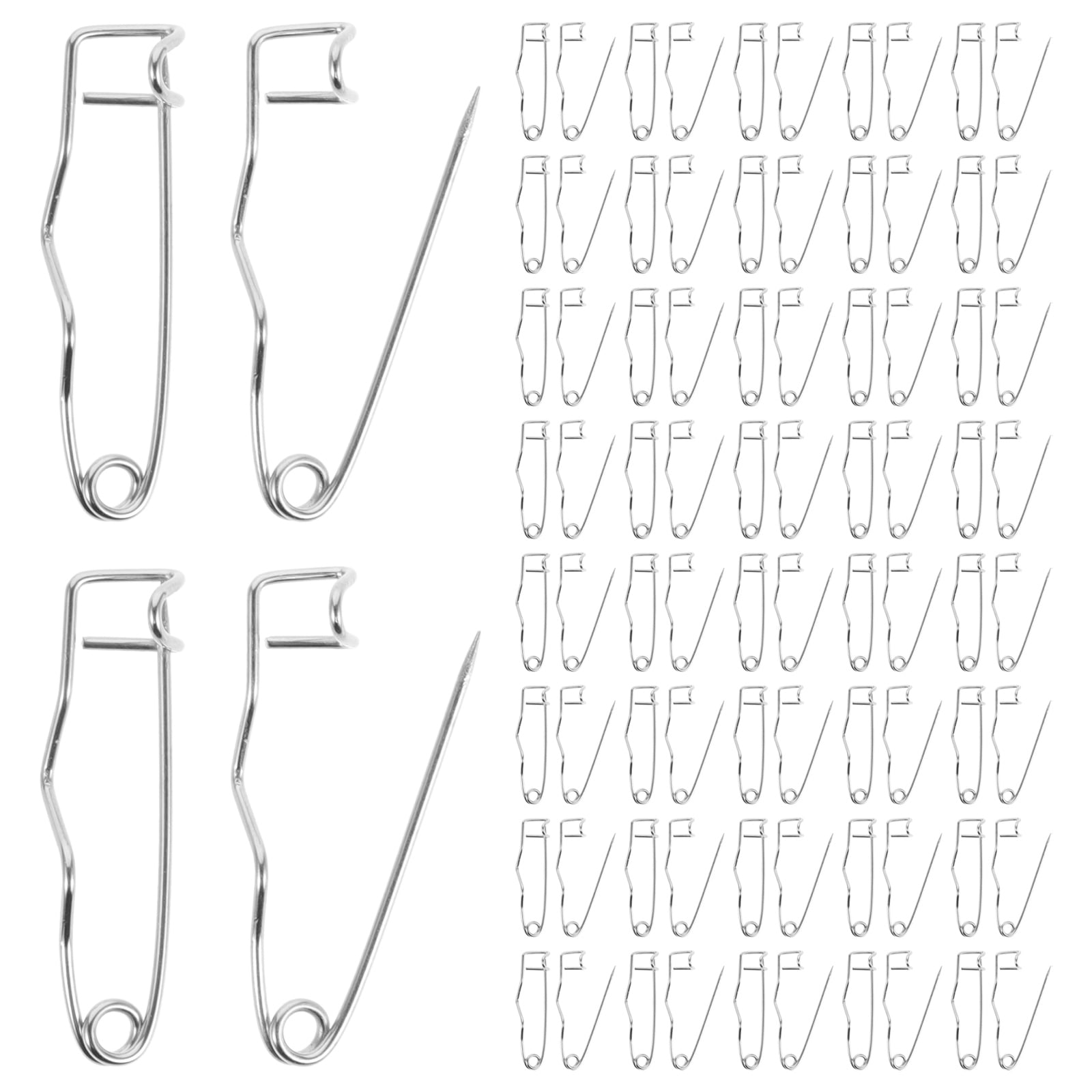 REACHISE 100pcs Curved Safety Pin Metal Pin Patchwork Pack Edges Secure ...