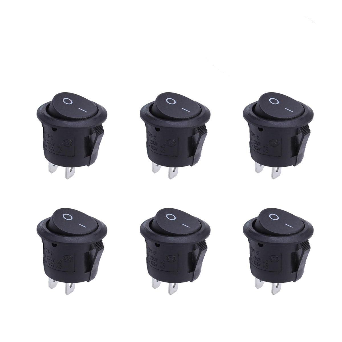REACHISE 10Pcs 2-Pin Snap-In Round Rocker Latching ON OFF Car Boat ...