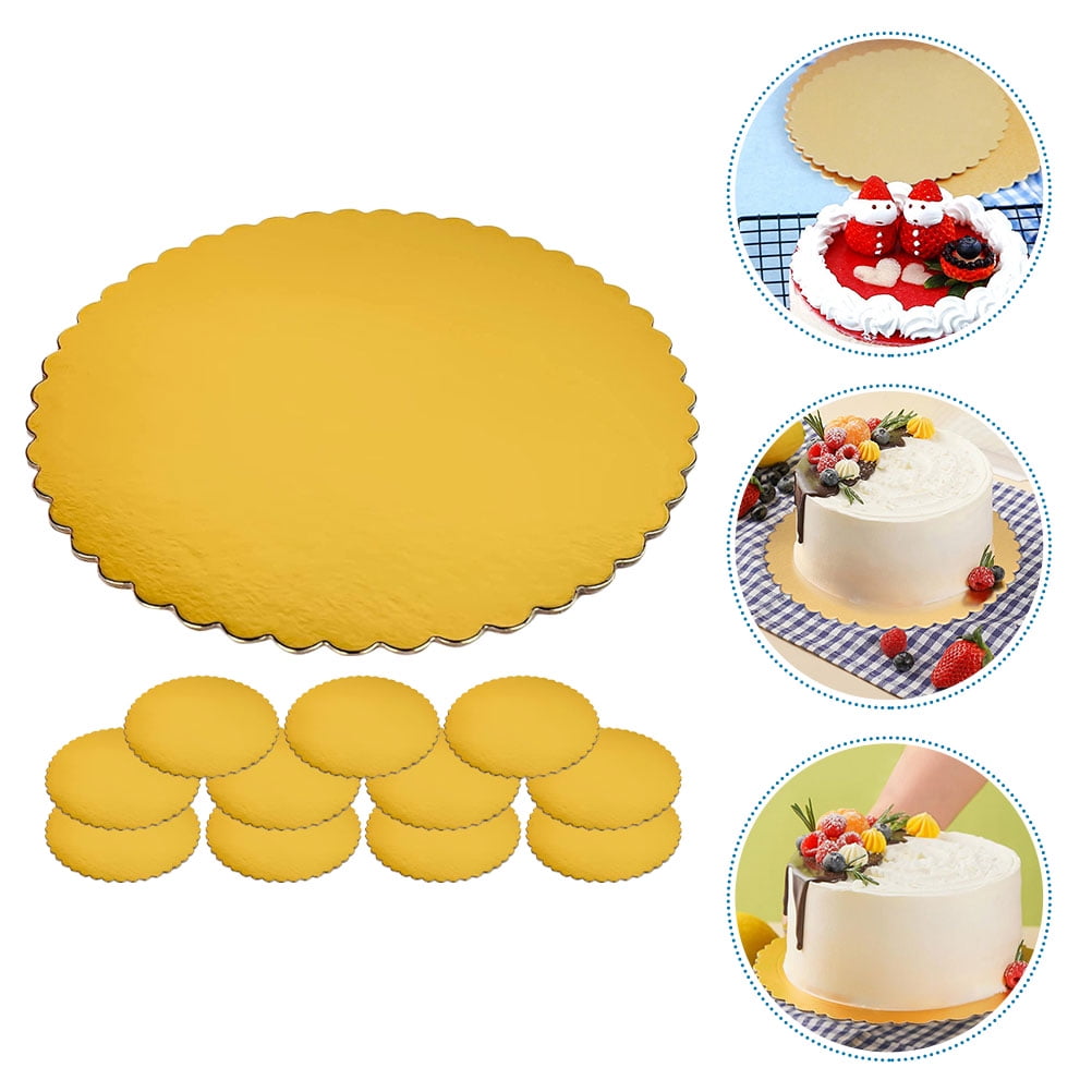 REACHISE 12pcs Golden Cake Round Base Cardboard Display Boards for ...