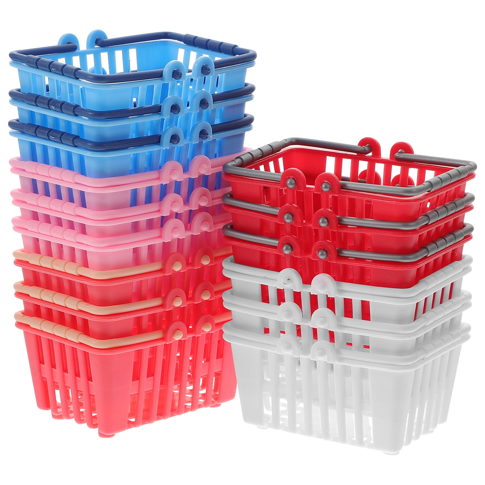 REACHISE 15Pcs Mini Shopping Basket Play Grocery Basket Mini Toy Basket ...