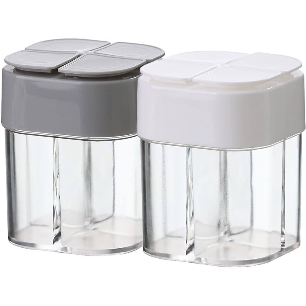 REACHISE 2 pcs Salt and Pepper Shaker 4 Grids Empty Spice Dispenser ...