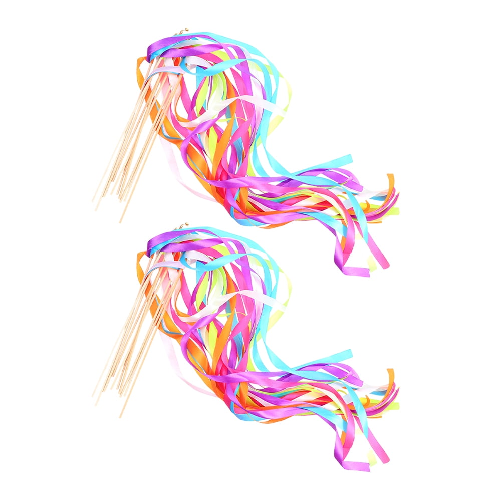 REACHISE 20Pcs Wedding Ribbon Fairy Wands Decorative Streamer Wands ...