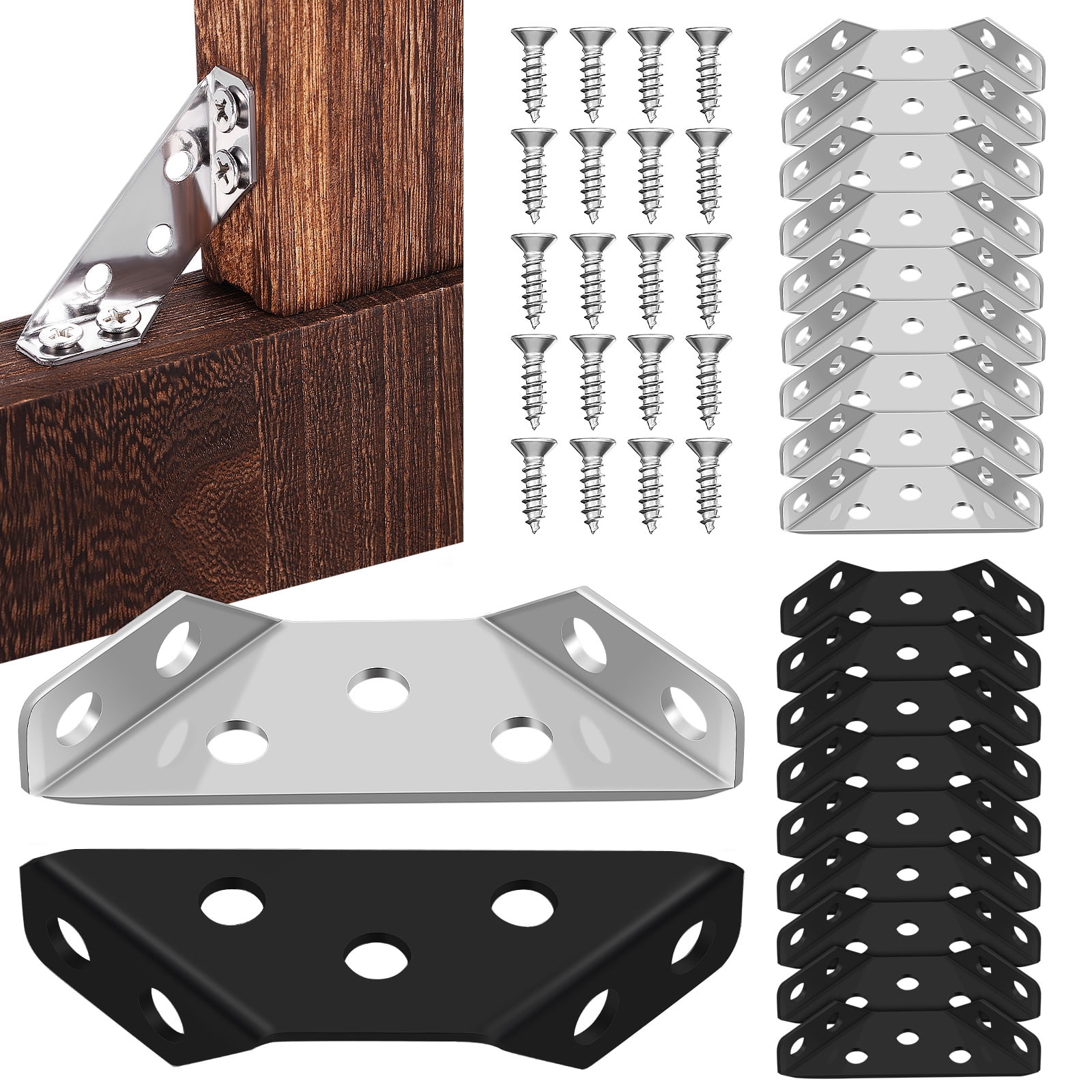 REACHISE 20pcs Corner Connector Furniture Corner Brackets Angle ...