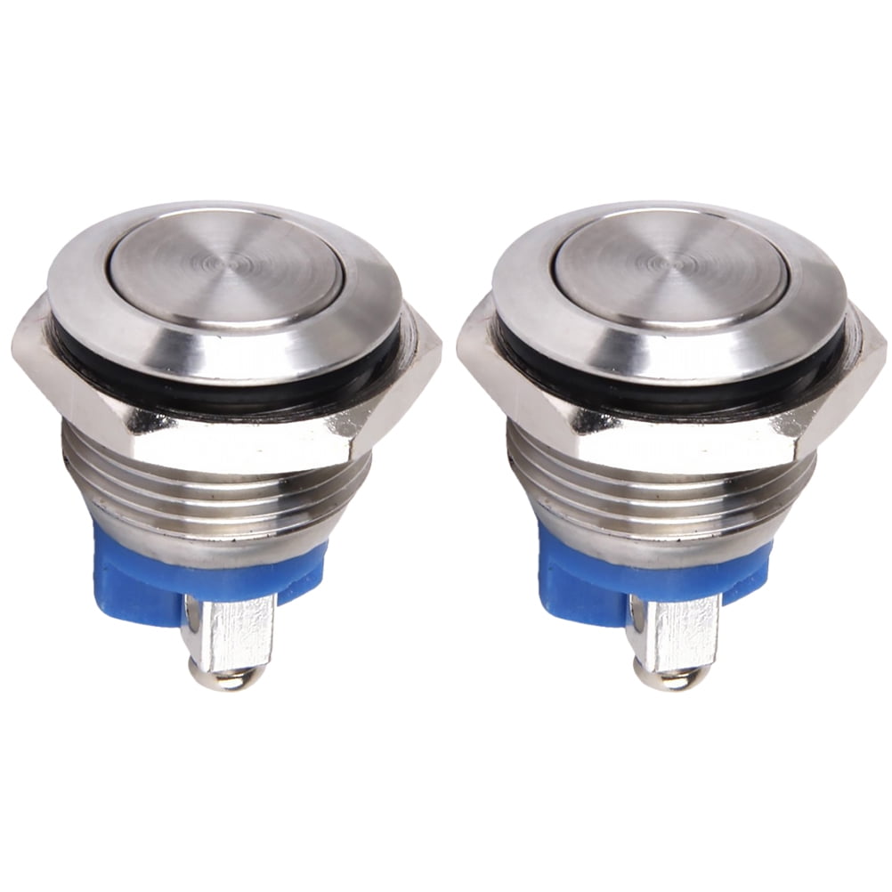 REACHISE 2Pcs Flat Head 16mm Momentary Push Button Horn Switch for ...