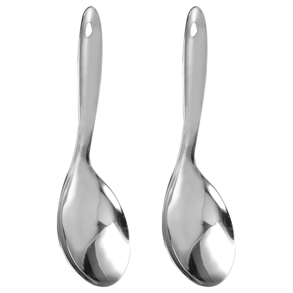 REACHISE 2pcs Stainless Steel Rice Spoon Simple Spoon Cooking Spoon ...