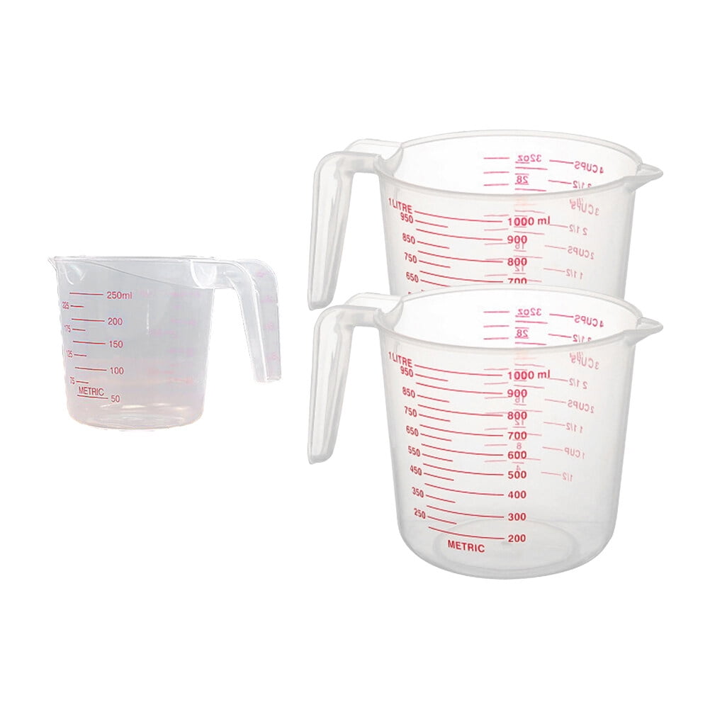 REACHISE 3 Pcs 1000ML 250ML Liquid Measuring Cups Baking Aceessory ...