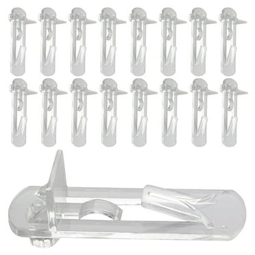20 Pcs 3/16" Inch Clear Plastic Shelf Support Pin Pegs Cabinet Book ...
