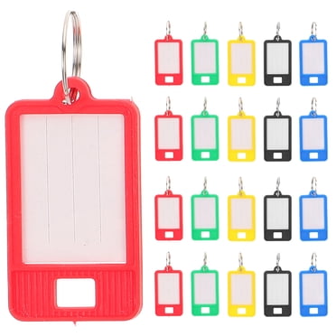 Plastic Key ID Tags Name Card Labels Keyring Keychain White 10pcs ...