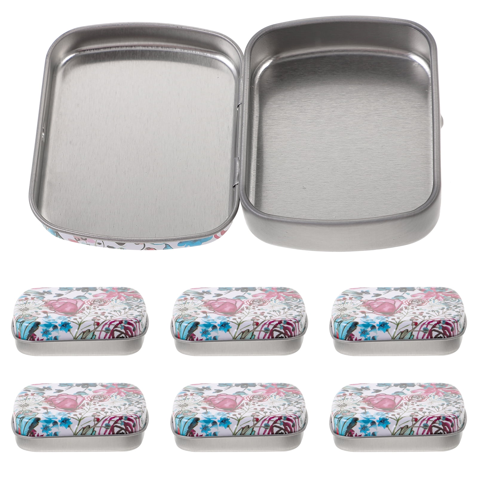 REACHISE 6pcs Mini Tin with Lid Metal Coin Box Candy Case Jewelry ...