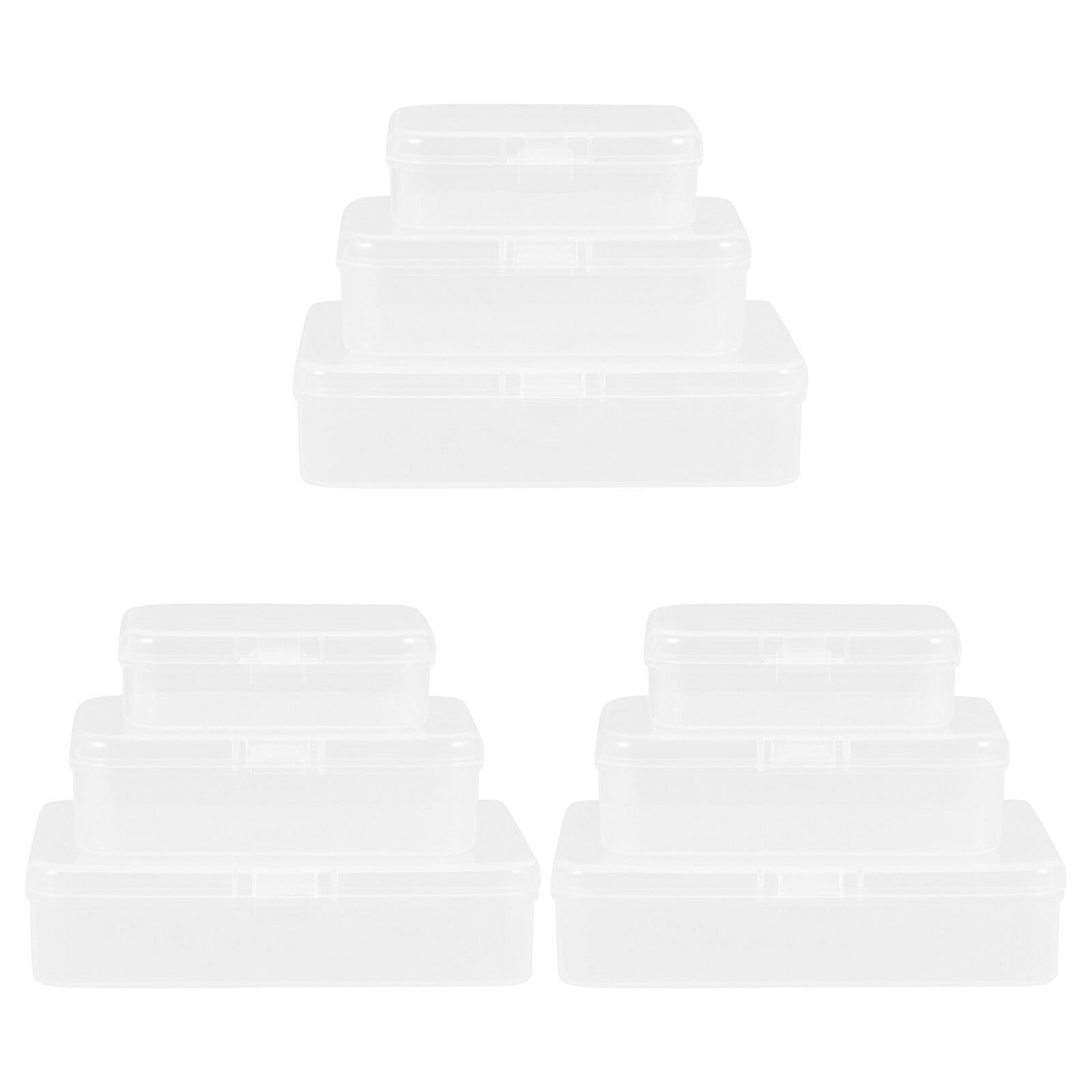 REACHISE 9pcs Rectangular Transparent Storage Boxes Packaging Boxes ...