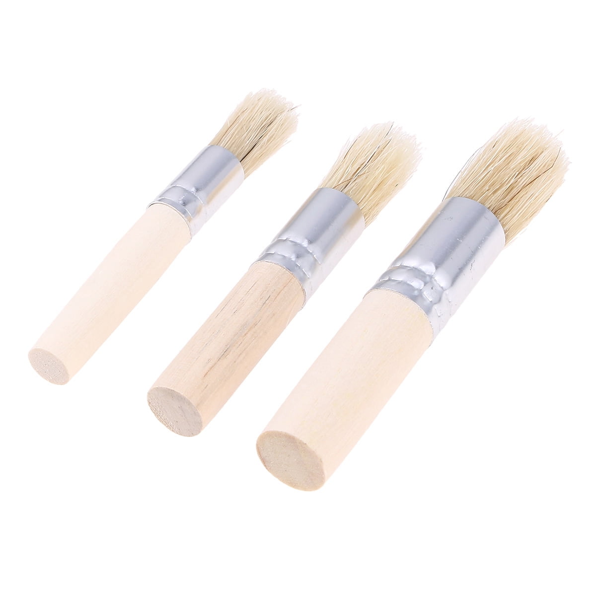 REACHISE Chalks Wood Stencil Brush Set - Natural Bristle, 3 Sizes ...