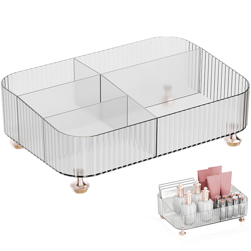 REACHISE Compartment Desk Organizer Tray Desktop Cosmetics Tray Makeup ...