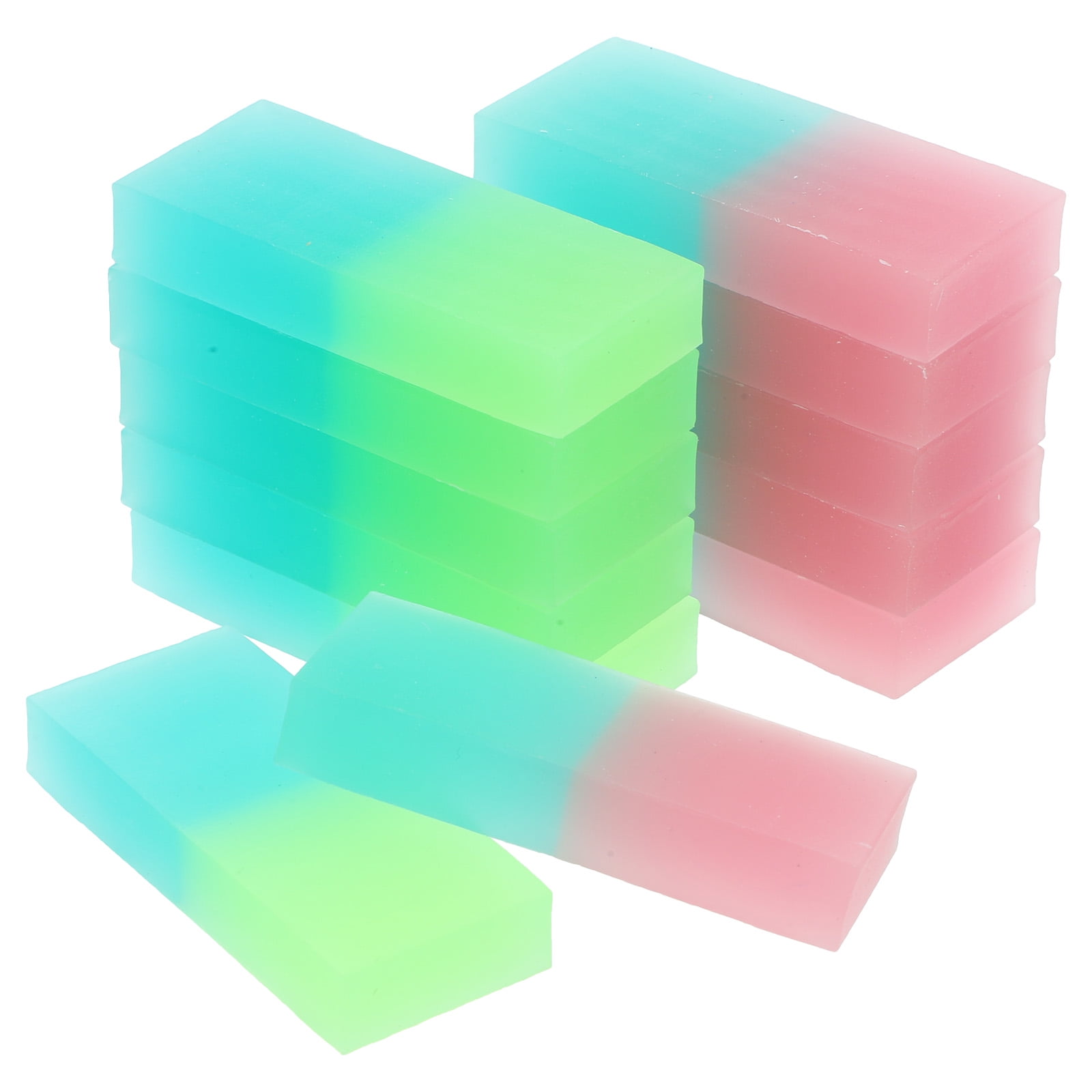REACHISE Cute Double Colored Jelly Cube Erasers - 12Pcs - Walmart.com