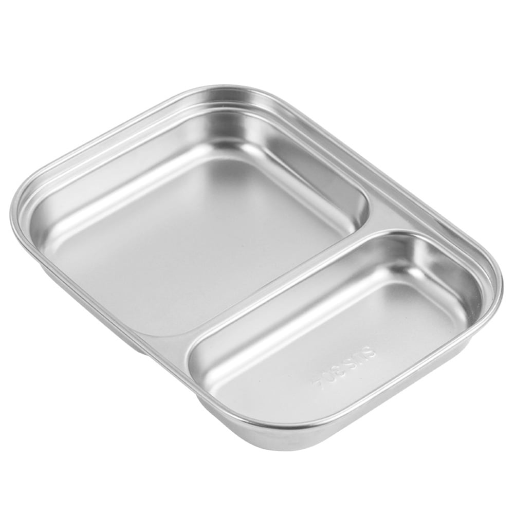 REACHISE Divided Seasoning Plate Stainless Steel Sauce Dish Divided ...