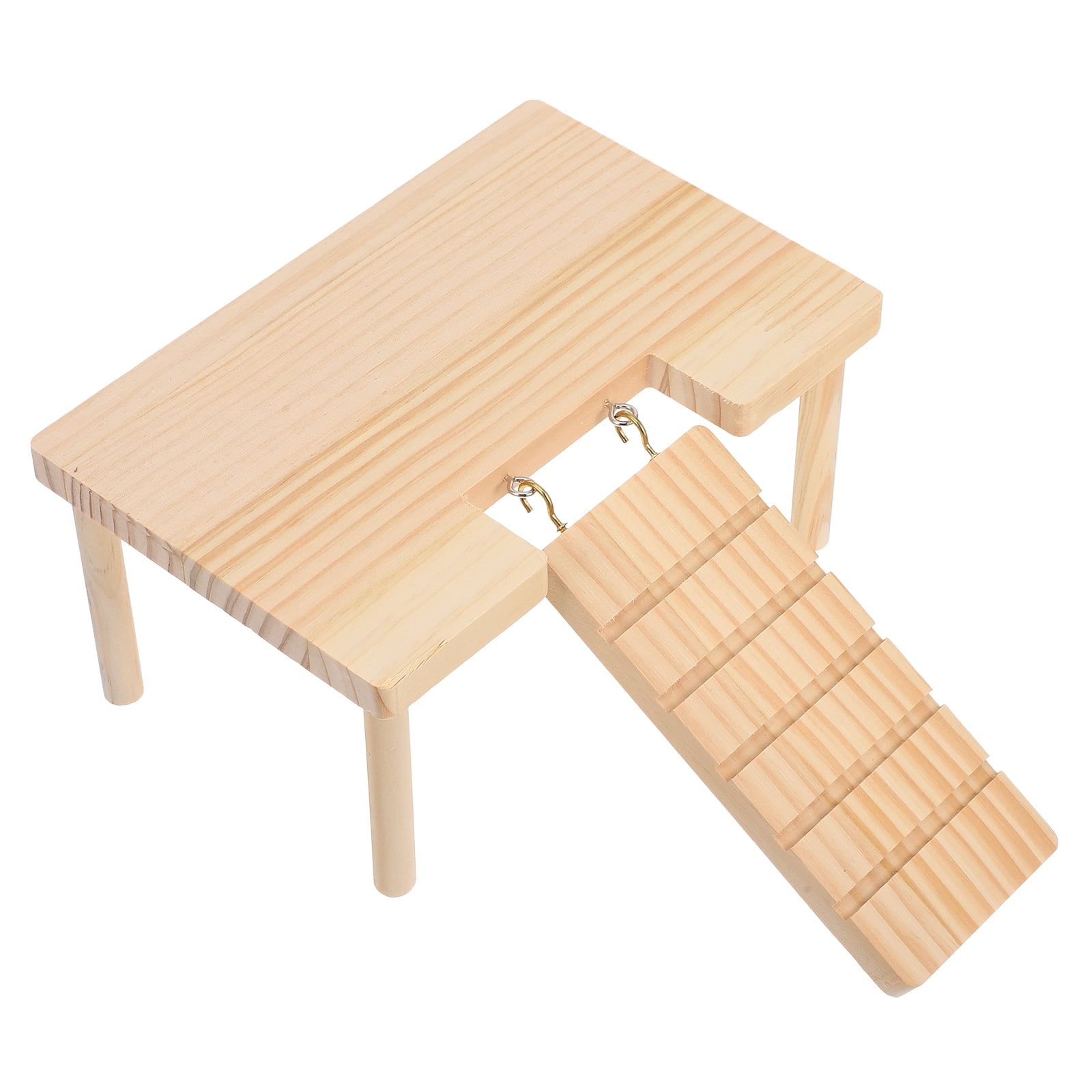 REACHISE Hamster Platform with Ladder Wooden Guinea Pig Ramp Decorative ...