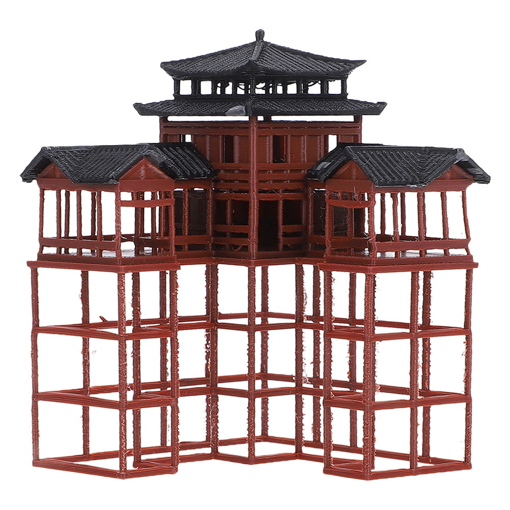 REACHISE Mini Pagoda Statue Plastic Miniature Hexagon Pavilion Figurine ...
