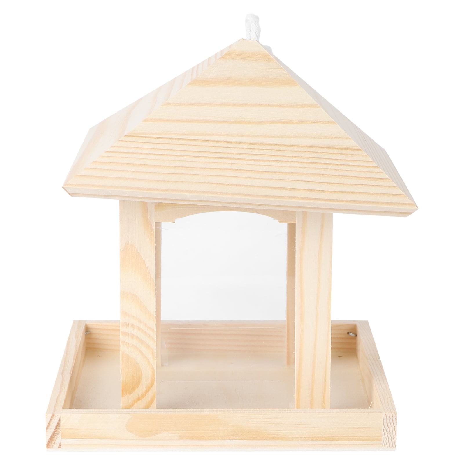 FUEENIRVA Bird Food Container Wooden Rectangular Shape 1Set 6.7X5.5X5 ...