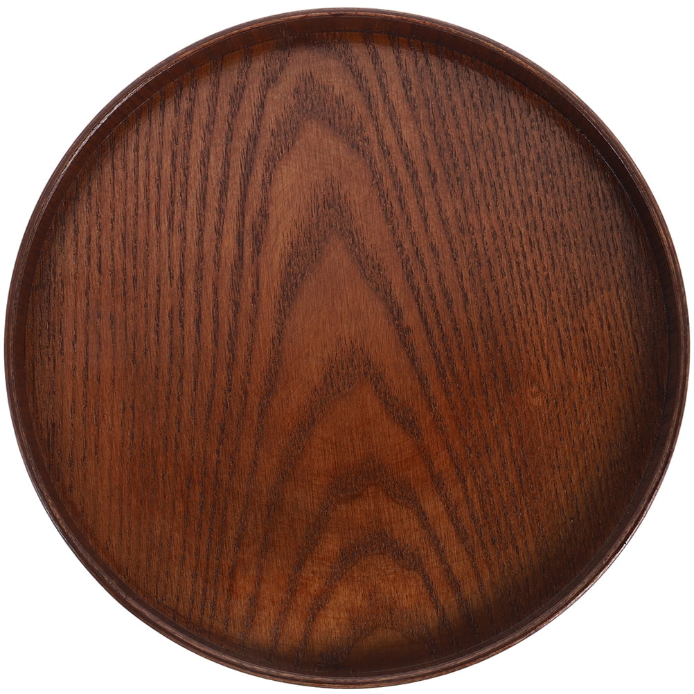 REACHISE Round Wood Tray with Raised Cupcake Stand & Fruit Snacks ...