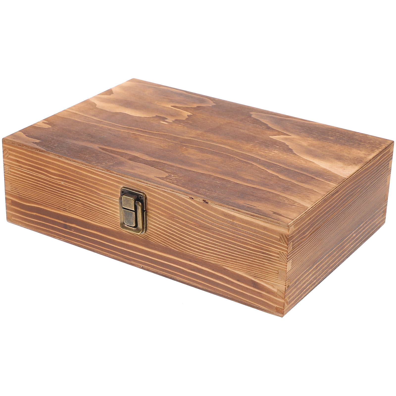 REACHISE Wood Box Wooden Storage Container Craft Box Decorative Storage ...