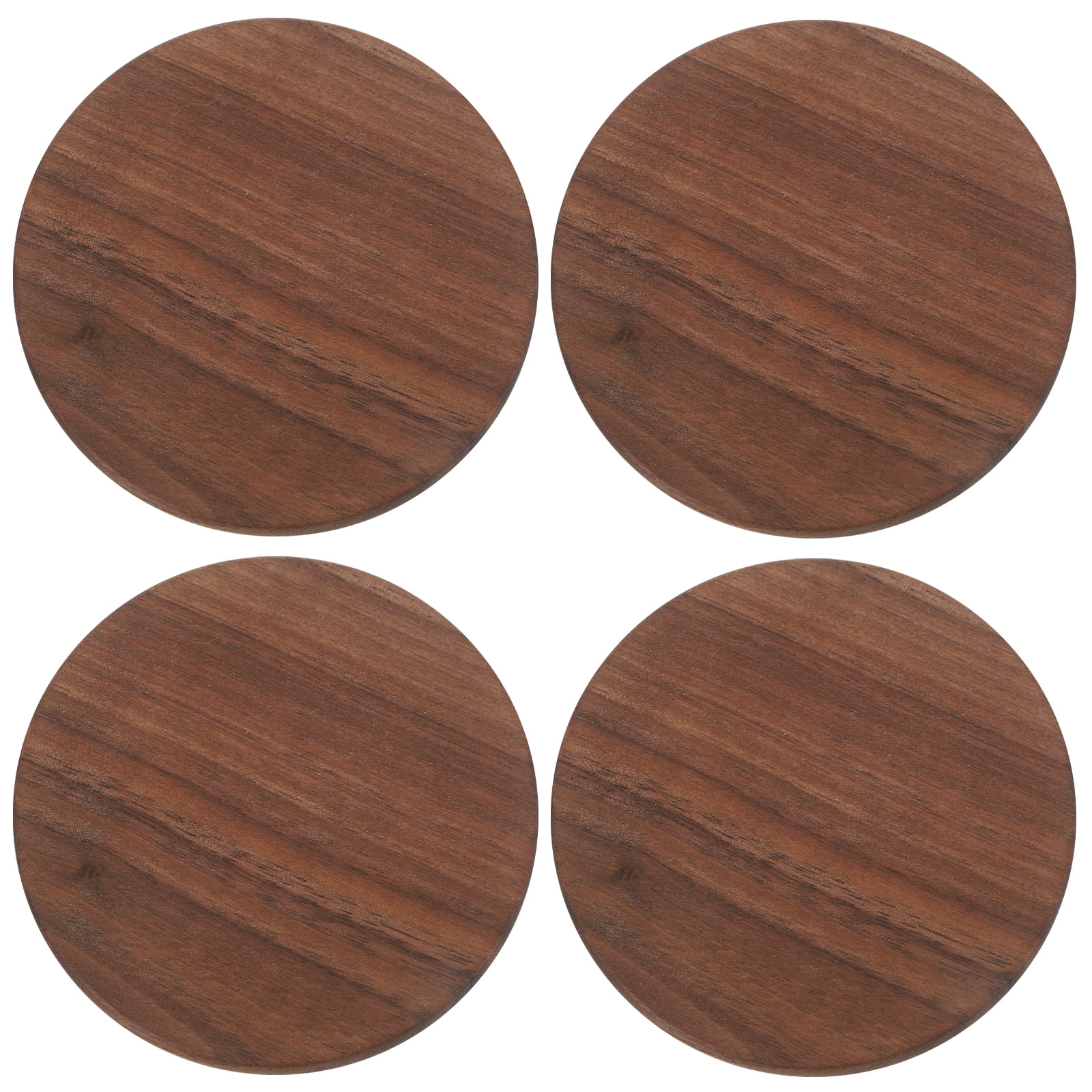 REACHISE Wooden Drink Coasters Set of 4 Round Cup Bar Saucers Mats for ...