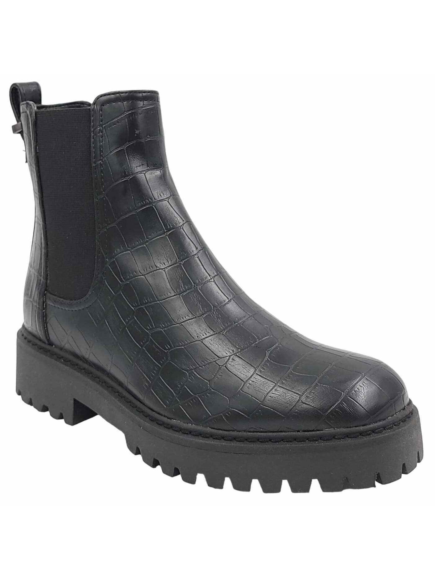 REACTION KENNETH COLE Womens Black Animal Print Padded Pull Tab Goring ...