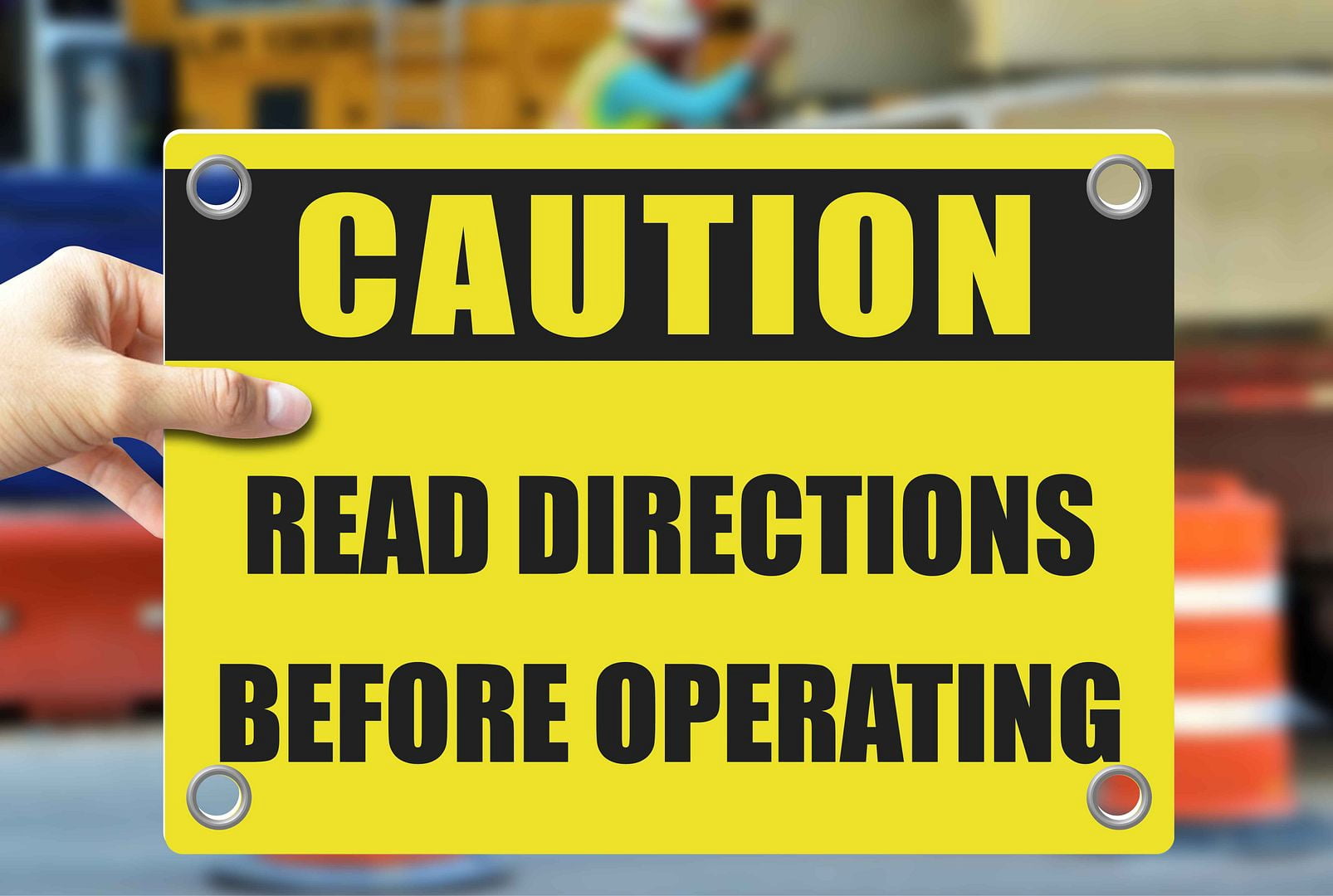READ DIRECTIONS BEFORE OPERATING | Warning Notice Caution Danger 3mm ...