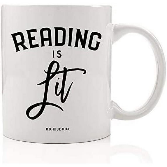 READING IS LIT Coffee Mug Great Gift Idea for Book Literature Lovers ...