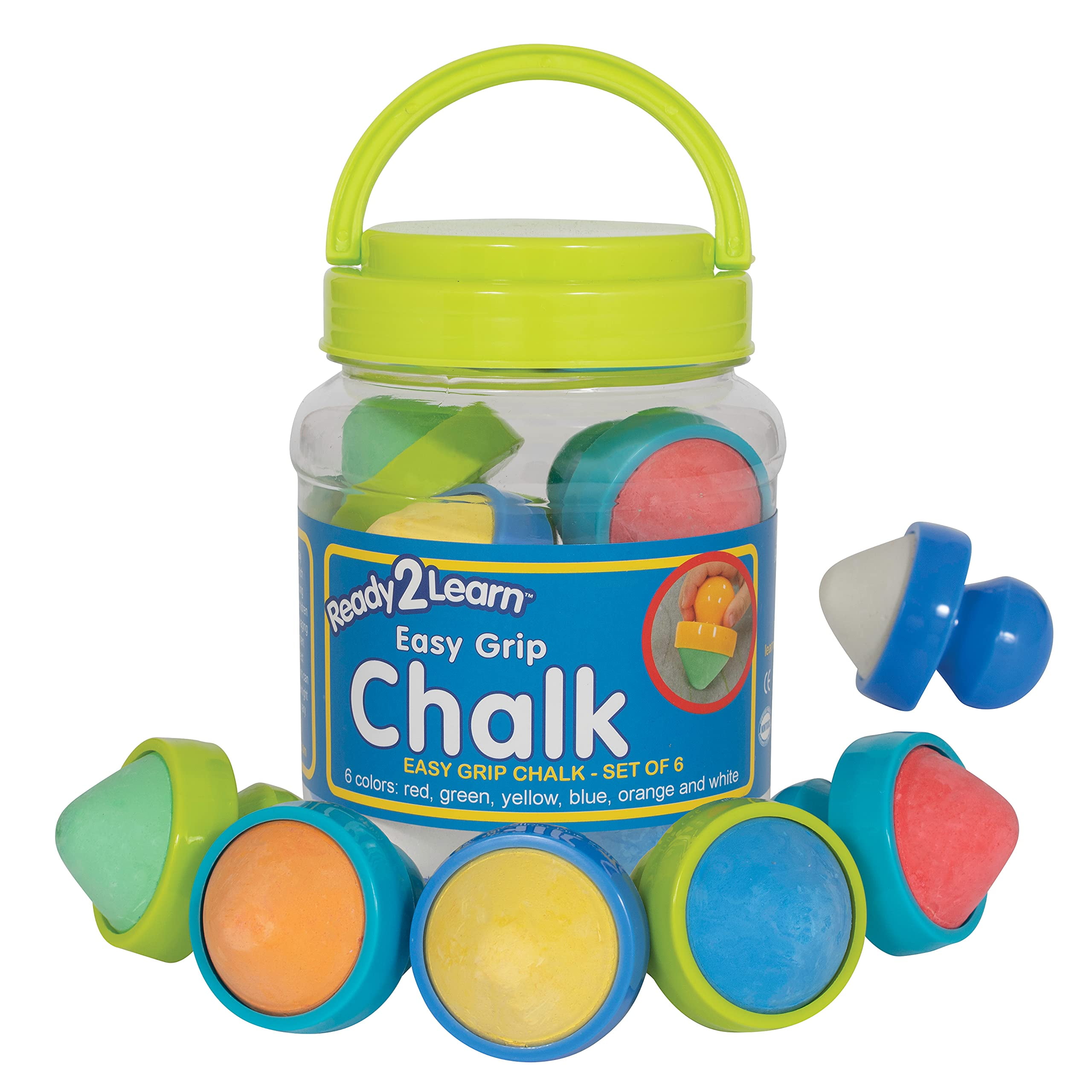 READY 2 LEARN Easy Grip Chalk - 6 Colors - 18m+ - Non-Toxic Toddler ...