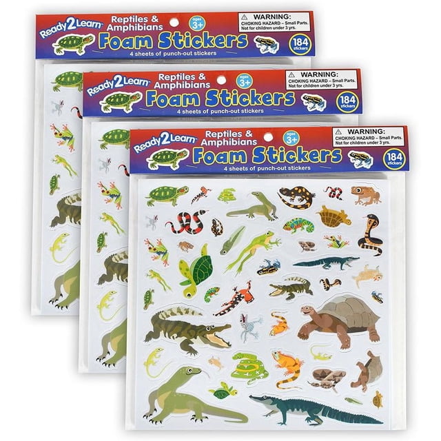 READY 2 LEARN Foam Stickers - Reptiles and Amphibians - 184 Per Pack ...