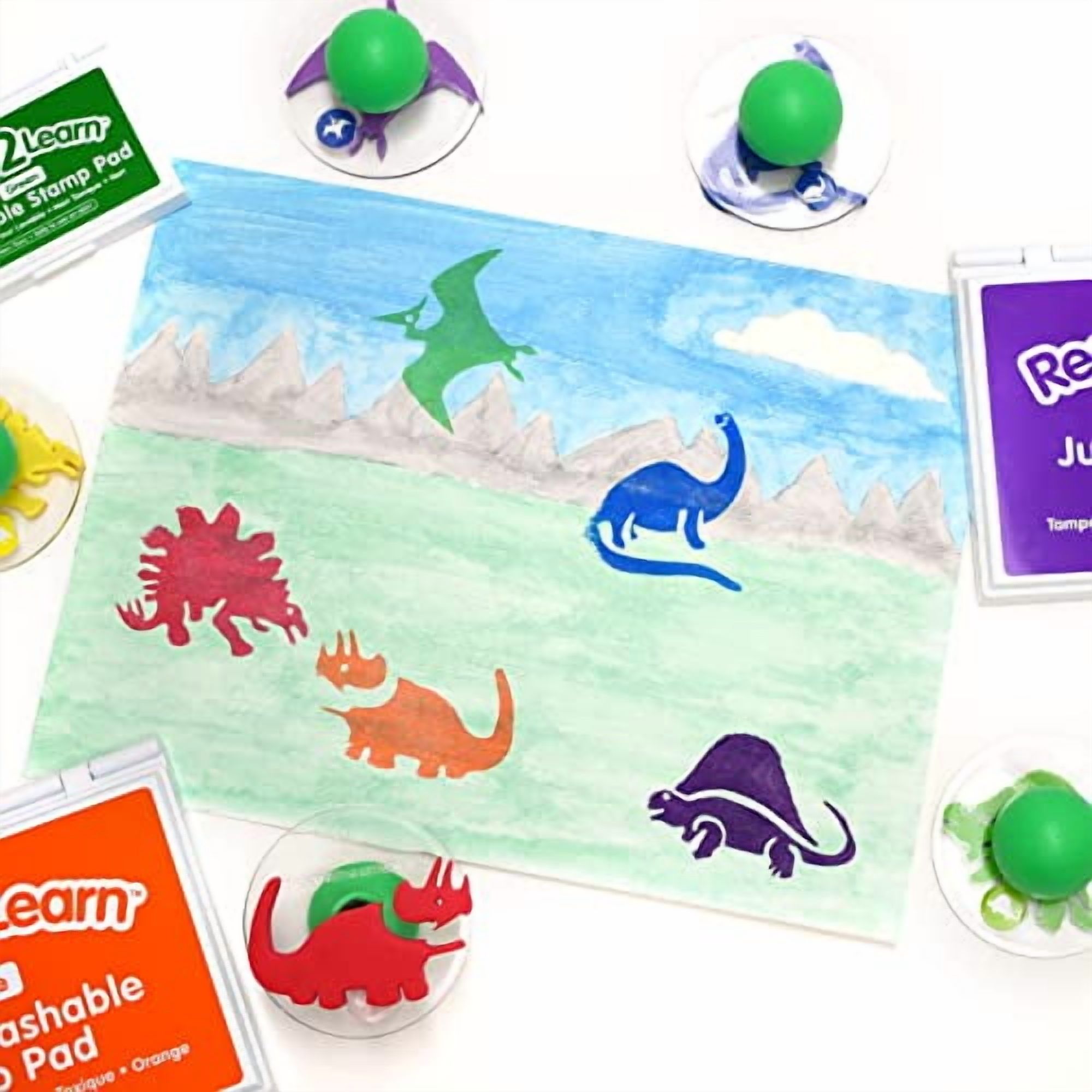 READY 2 LEARN Giant Stampers - Dinosaurs - Set of 6 - Easy to Hold Foam ...