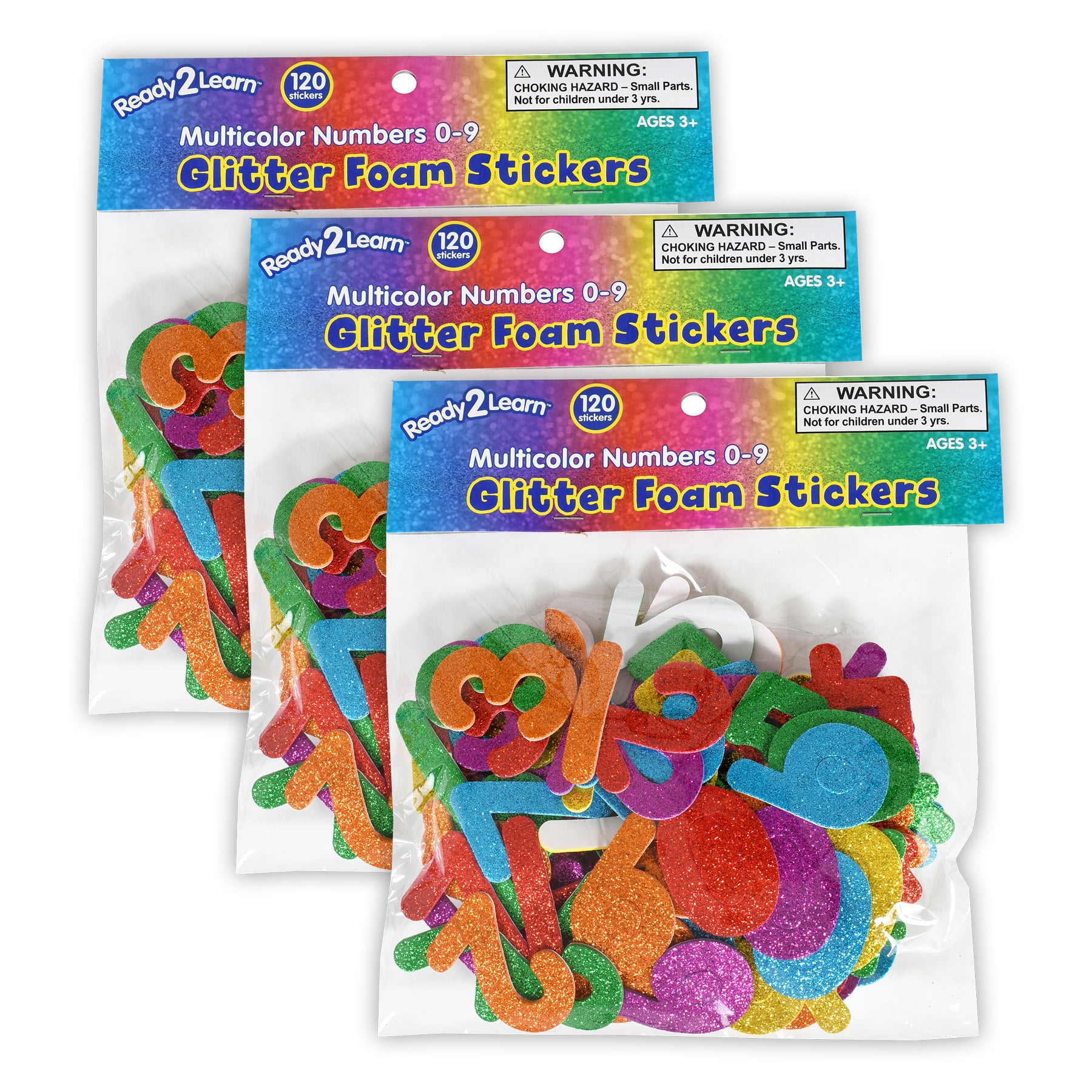 READY 2 LEARN Glitter Foam Stickers - Numbers - Multicolor - 120 Per ...
