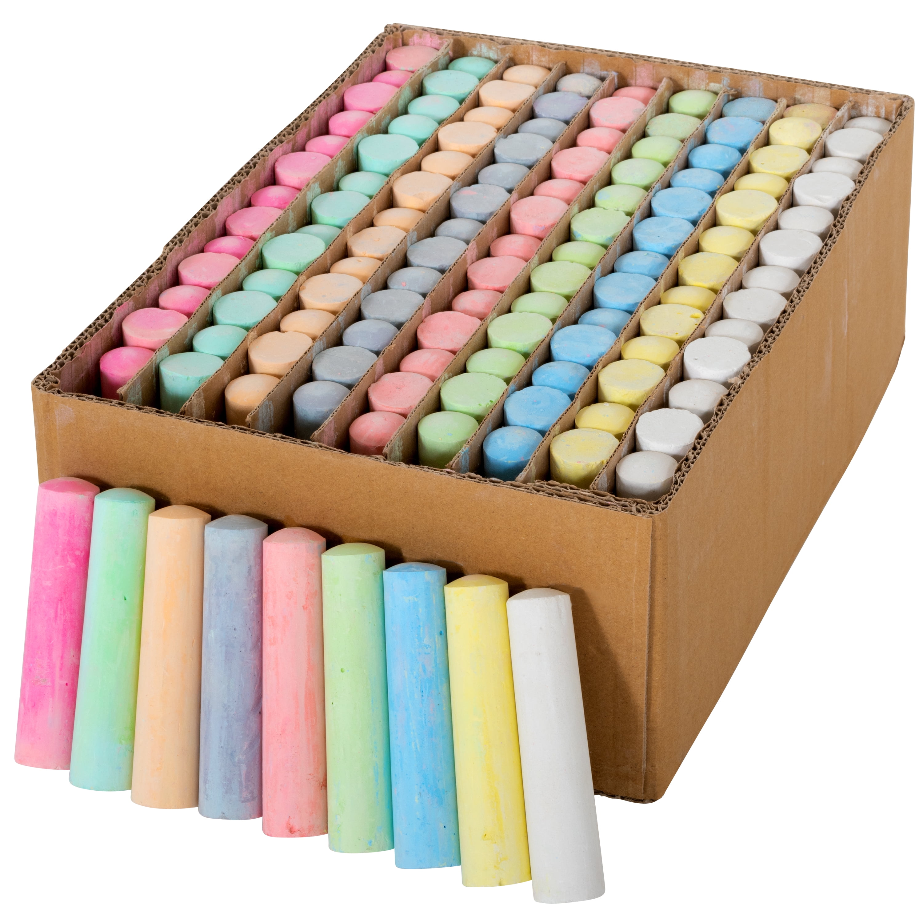 READY 2 LEARN Jumbo Sidewalk Chalk - Set of 126 in 9 Colors - Washable ...