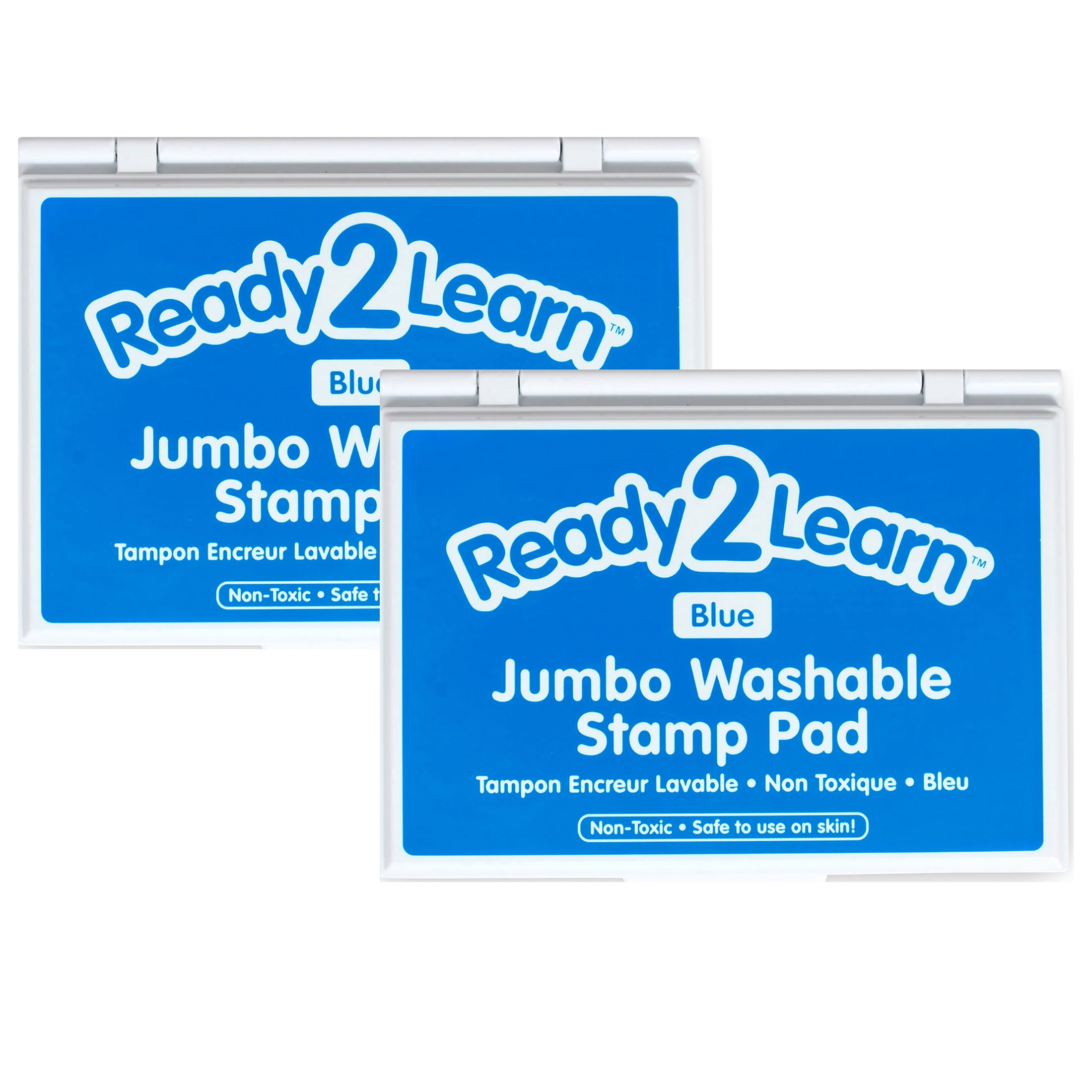 READY 2 LEARN Jumbo Washable Stamp Pad - Blue - 6.2"L x 4.1"W - Pack of ...