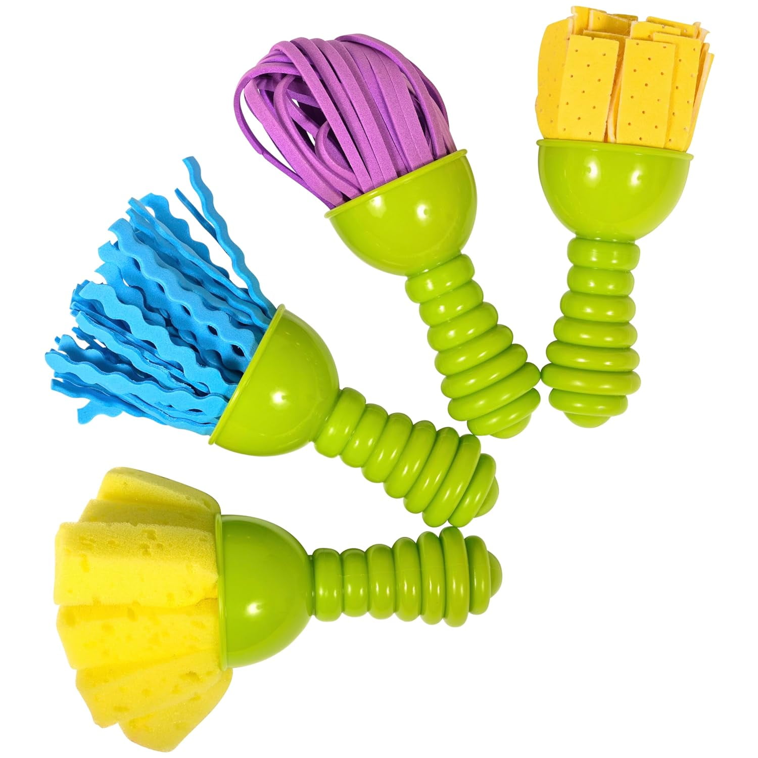 READY 2 LEARN Textured Art Tools - 4 Green Paint Sponges for Kids ...