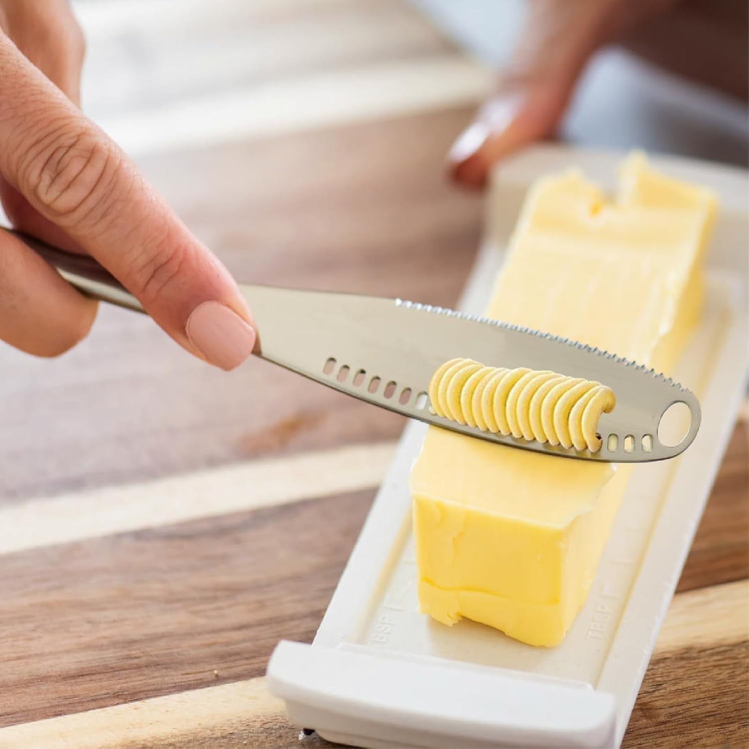 Houseify READY BUTTER 3-in-1 Butter Spreader Knife, Stainless Steel ...