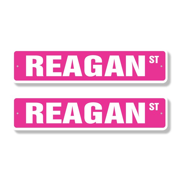 REAGAN Classic Street Sign (2 Pack) Childrens Name Room Sign Road Sign ...