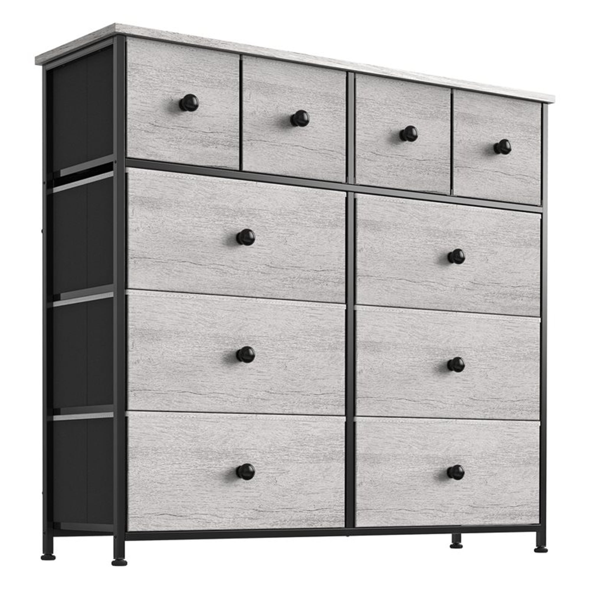 REAHOME Sturdy 10-Drawer Steel Frame Storage Organizer Dresser, Dark ...