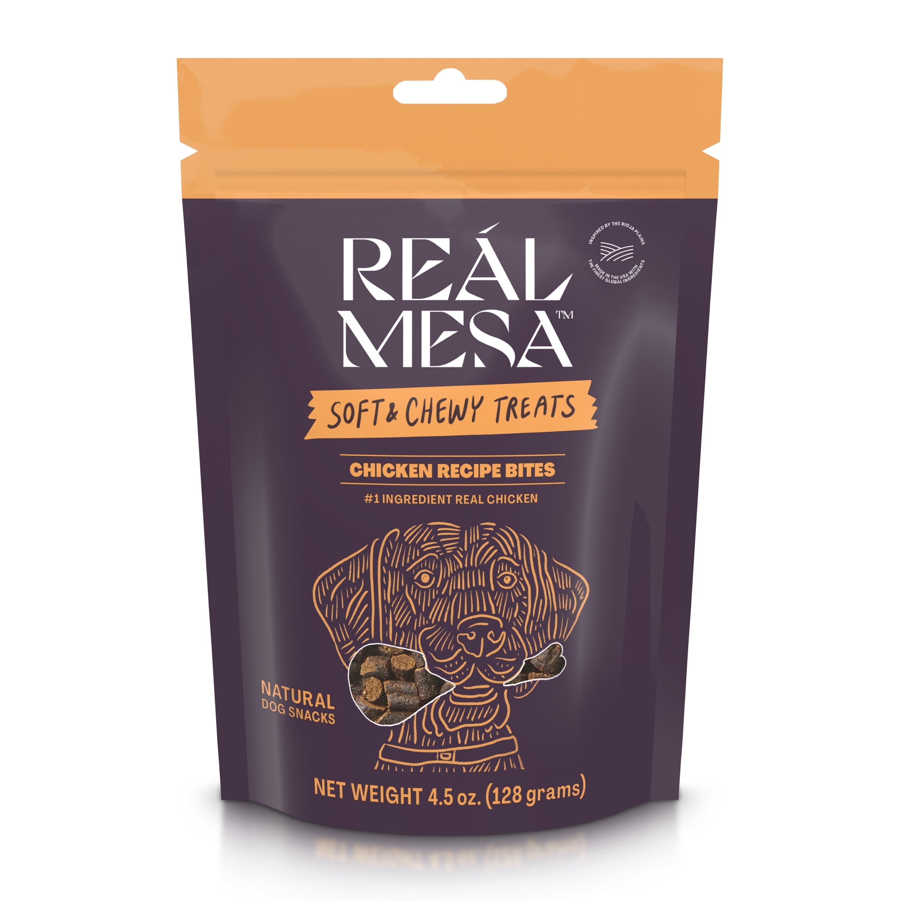 REAL MESA Chicken Recipe Bites Soft & Chewy Treats for Dogs, 4.5 oz Bag ...