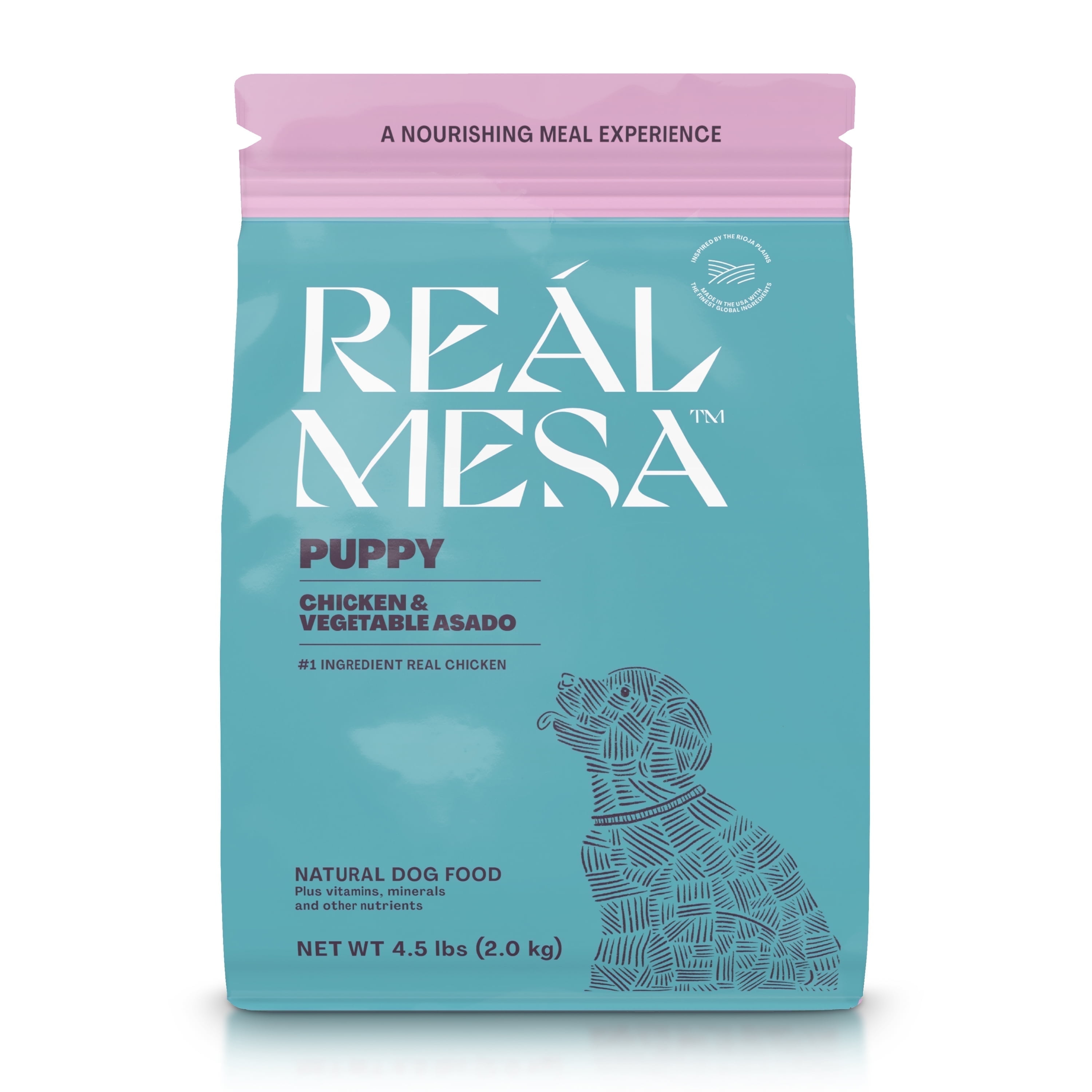 REAL MESA Chicken & Vegetable Asado Dry Puppy Food, 4.5 lb Bag ...