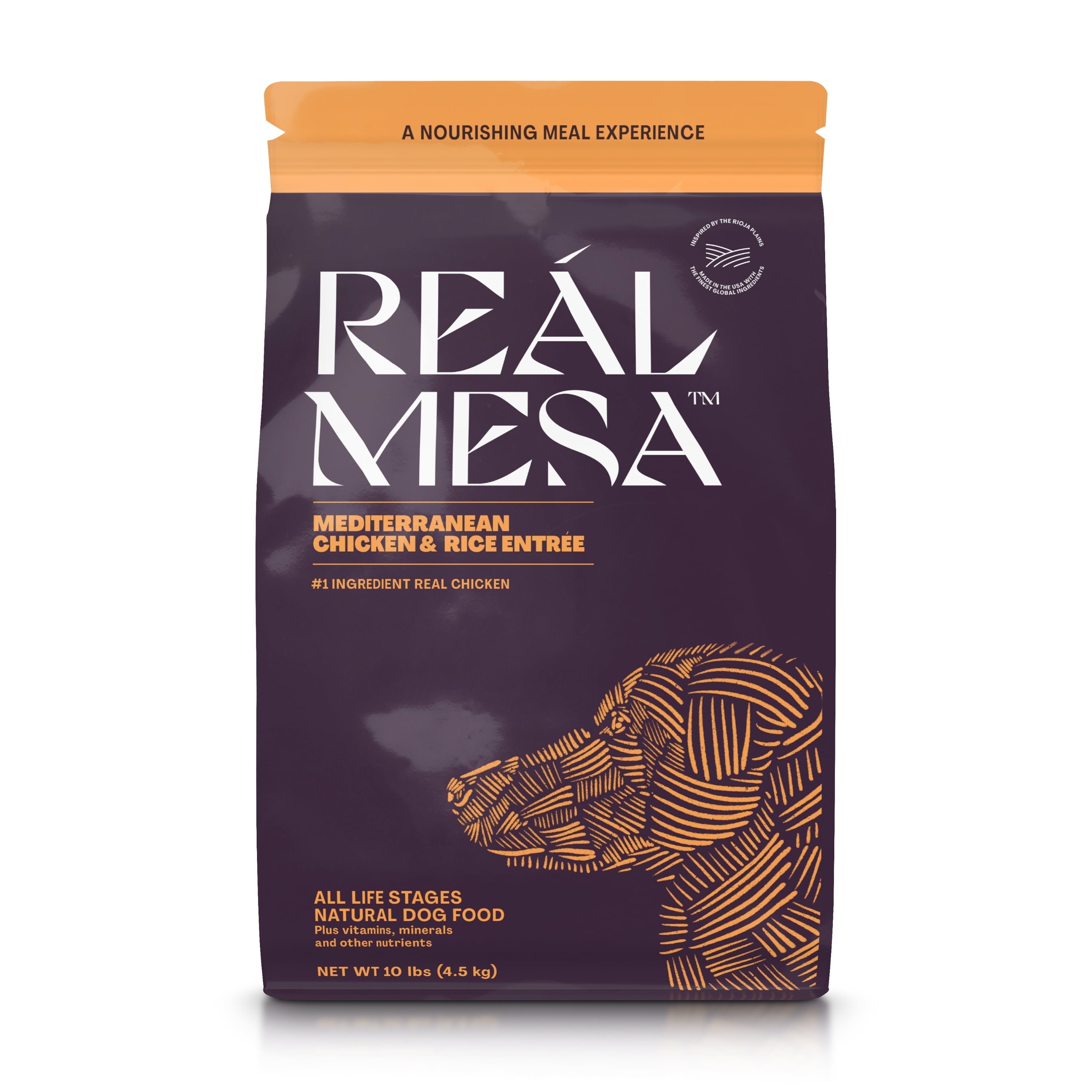 REAL MESA Mediterranean Chicken & Rice Entree Dry Dog Food, 10 lb Bag ...