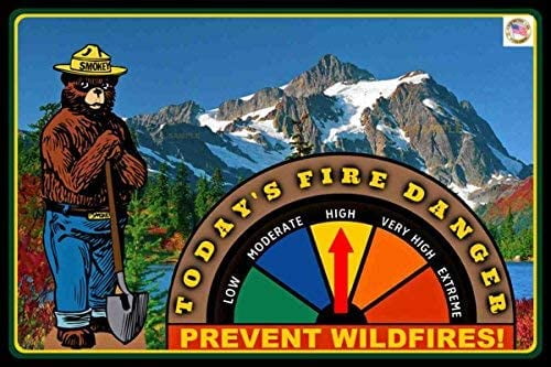 REAL Moveable Working Gauge Smokey Bear Sign! Fire Danger! 8"x12" All ...