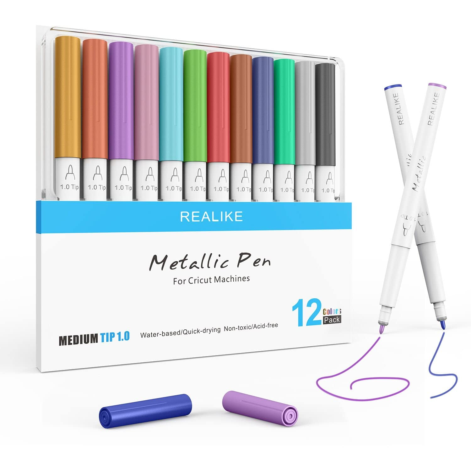 REALIKE Metallic Pens for Cricut Maker 3/Maker/Explore 3/Air 2/Air ...