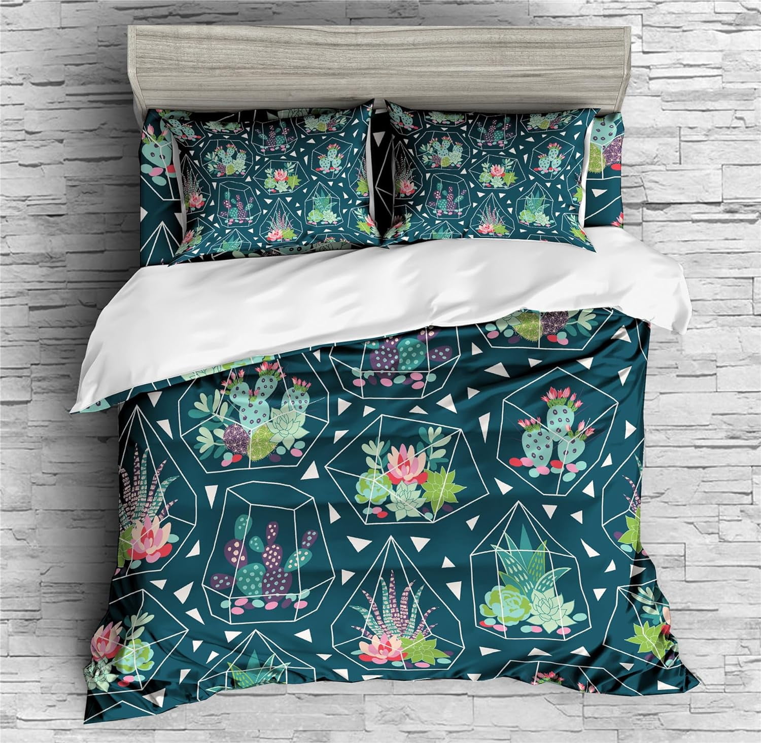 REALIN Cactus Duvet Cover Set Scrub and Cactus Succulent Plant Bedding ...